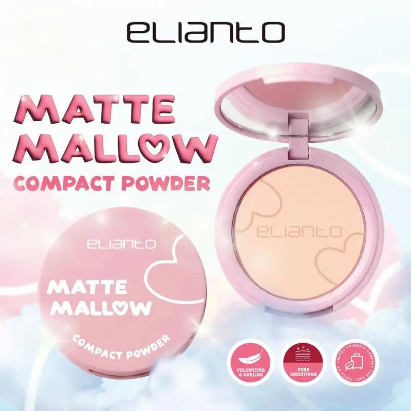 Elianto Matte Mallow Compact Powder - Lightweight & Smooth Formula